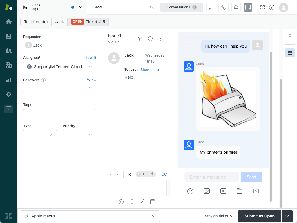 Tencent Cloud IM App Integration with Zendesk Support